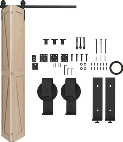 HOMCOM 122 CM Sada Kolejnic pro Posuvné Dveře pro Skládací Dveře se Systémem J pro 2 Dveře