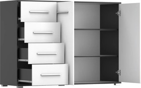 IDZ Komoda FRIDA 2D4S 01, 135 cm Bílá / Černá