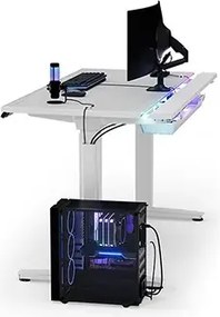 ULTRADESK Vortex bílá / Herní stůl / 140,5 x 70 cm / 72-122 cm / nasta