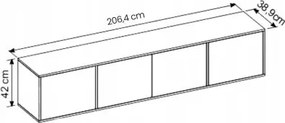 Šatní skříň s otevíracími dveřmi ROJ 207 4d s nástavcem dub Craft zlatý