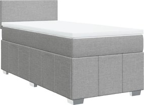Box spring postel s matrací světle šedá 90x200 cm textil 3286944