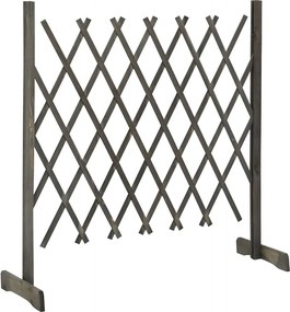 Zahradní trelážový plot šedý 120 x 90 cm masivní jedle 314825