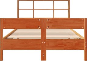 Postel s knihovnou bez matrace 140 x 190 cm masivní borovice 3323001
