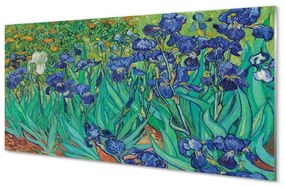 Obraz na skle Umění květiny duhovky 120x60 cm