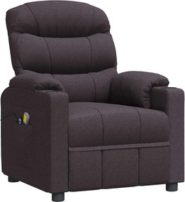 Elektrické masážní křeslo tmavě hnědé textil 3143508