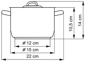 KOLIMAX - české nerezové nádobí Hrnec s poklicí KOLIMAX KLASIK 15 cm, 1,5 l
