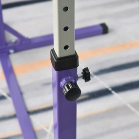 HOMCOM Dětská gymnastická tyč pro 3+ let, nastavitelné tréninkové barové zařízení 92-150 cm, horizontální gymnastická tyč pro zátěž 75 kg, 194x121x15…