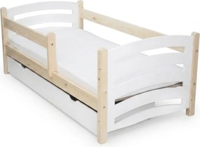 Dětská postel MELA 80 x 160 cm bílá/borovice Rošt: Bez roštu, Matrace: Matrace EASYSOFT 8 cm