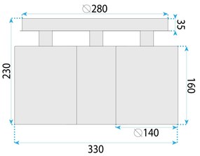 Toolight Stropní osvětlení Boho APP1819-3CPR černé
