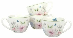4dílná sada porcelánových šálků Flower Garden, 90 ml