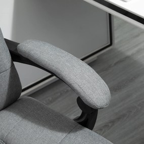 Kancelářská židle Vinsetto s polštářem pod hlavu a područkami, výškově nastavitelná otočná židle s podnožkou, lněná, ergonomická, 66 x 70 x 116-124 c…