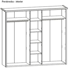 Šatní skříň Luca, 5-dveřová