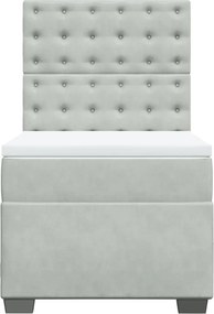 Box spring postel s matrací světle šedá 100x200 cm samet 3290846