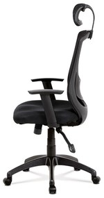 Kancelářská židle KA-A186 BK, synchronní mech., černá MESH, plast. kříž