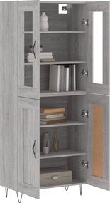 Skříň highboard šedá sonoma 69,5 x 34 x 180 cm kompozitní dřevo 3198375