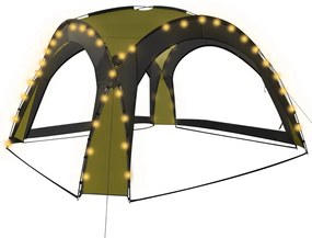 Party stan s LED světly 4 boční stěny 3,6 x 3,6 x 2,3 m zelený - Default Title