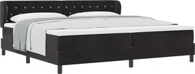 Postel s boxspringem s matrací s čelo Černá 200 x 200 cm samet 3340354