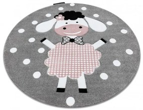 Kulatý koberec PETIT DOLLY Ovečka, šedý velikost kruh 160 cm | krásné koberce cz