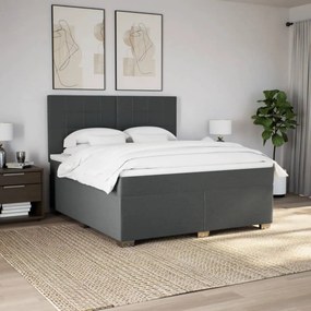 Box spring postel s matrací tmavě šedá 180x200 cm textil 3292868