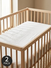 Sinsay - Bavlněná prostěradla z odolné tkaniny s gumou 2 pack - bílá