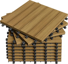 Deuba Dřevěná terasová dlaždice eukalyptus 30 × 30 cm hnědý FSC® 100%