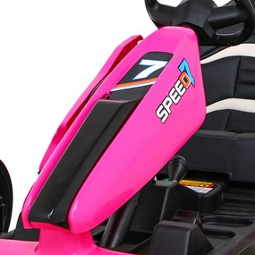 Ramiz Motokára Speed 7 Drift King na baterie pro děti růžová + funkce driftu + sportovní sedadlo + 2 rychlosti + EVA