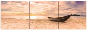 Obraz na plátně - Člun na pláži - panoráma 551FB (120x40 cm)