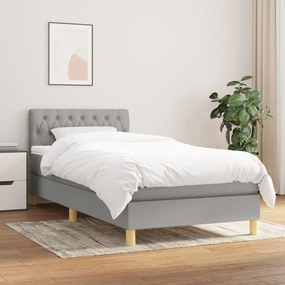 vidaXL Box spring postel s matrací 90x200 cm textil [3140829] Barva: světle šedá