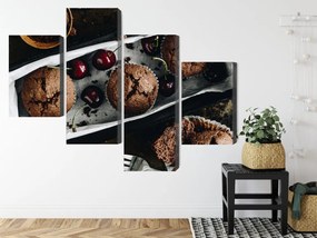 Vícedílný obraz Muffiny S Třešněmi Nedostatek Nedostatek Plátno Canvas 240x150