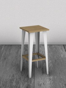 Barová židle bílá A31, masiv dub Birmingham ZVOLTE VÝŠKU ŽIDLE:: 65 cm