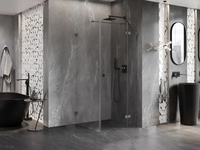 Mexen Lunar T, výklopný sprchový kout pravý 110 x 110 cm, 8mm čiré sklo, profil grafit broušený, 834T-110-110-66-00-P