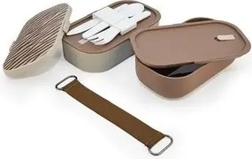 Iris Barcelona Obědový box s příborem Bento 1.35 L béžový