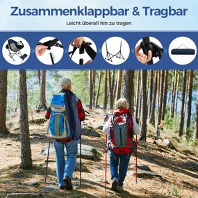 Costway Kempingové křeslo s opěrkou nohou a nastavitelným opěradlem a opěrkou