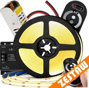 Sada LED neonové COB pásky 12V 5m 4000K 60W - zdroj + ovladač