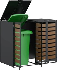 Úložný box na 3 popelnice Ocel Antracit 3394768
