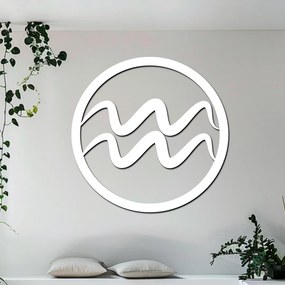 dřevo života Dřevěný obraz znamení zvěrokruhu Vodnář Zvolte rozměr (cm): 80x80, Zvolte barvu dekoru: Bílá