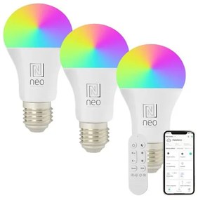 Smart LED žárovka E27 11W RGB+CCT IMMAX NEO 07733CDO WiFi Tuya sada 3ks