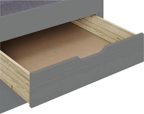 Postel s výsuvnou přistýlkou, 90x200, šedá, masiv, MARINELLA NEW Kondela 0000357994