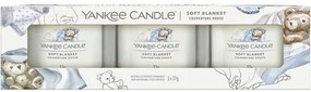 Yankee Candle Sada Votivní svíčky ve skle Soft Blanket, 3 x 37 g