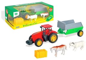 MaDe Traktor s vlečkou a zvířaty, na setrvačník