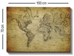 Obraz MAP OF THE CONTINENTS 70 x 100 cm