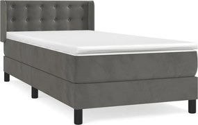 vidaXL Box spring postel s matrací 80 x 200 cm samet [3131166] Barva: světle šedá