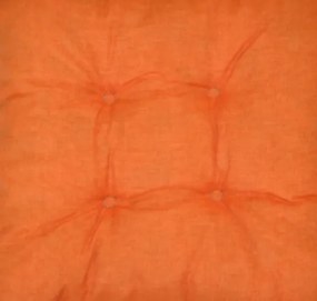 Ratanový taburet s polstrem - oranžový melír