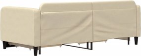 Válenda s přistýlkou a zásuvkami krémová 90 x 200 cm textil 3196856