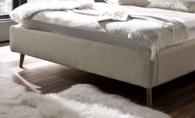 Čalouněná postel LOTTE 160x200 s úložným prostorem, béžová