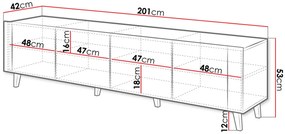 Televizní stolek LORDA - dub kraft / černý