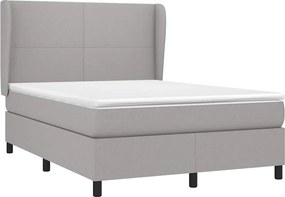 Box spring postel s matrací světle šedá 140 x 200 cm textil 3127805