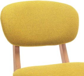 Barové židle 2 ks hořčicově žluté textil 289374
