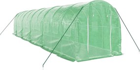 Skleník s ocelovým rámem zelený 20 m² 10 x 2 x 2 m 3188020