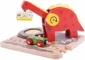 Bigjigs Rail Dinosauří jeřáb / od 3 let / 4 dílky